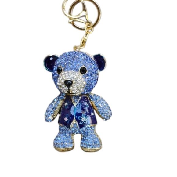 Bags | Large Blue Rhinestone Bag Charm | Poshmark